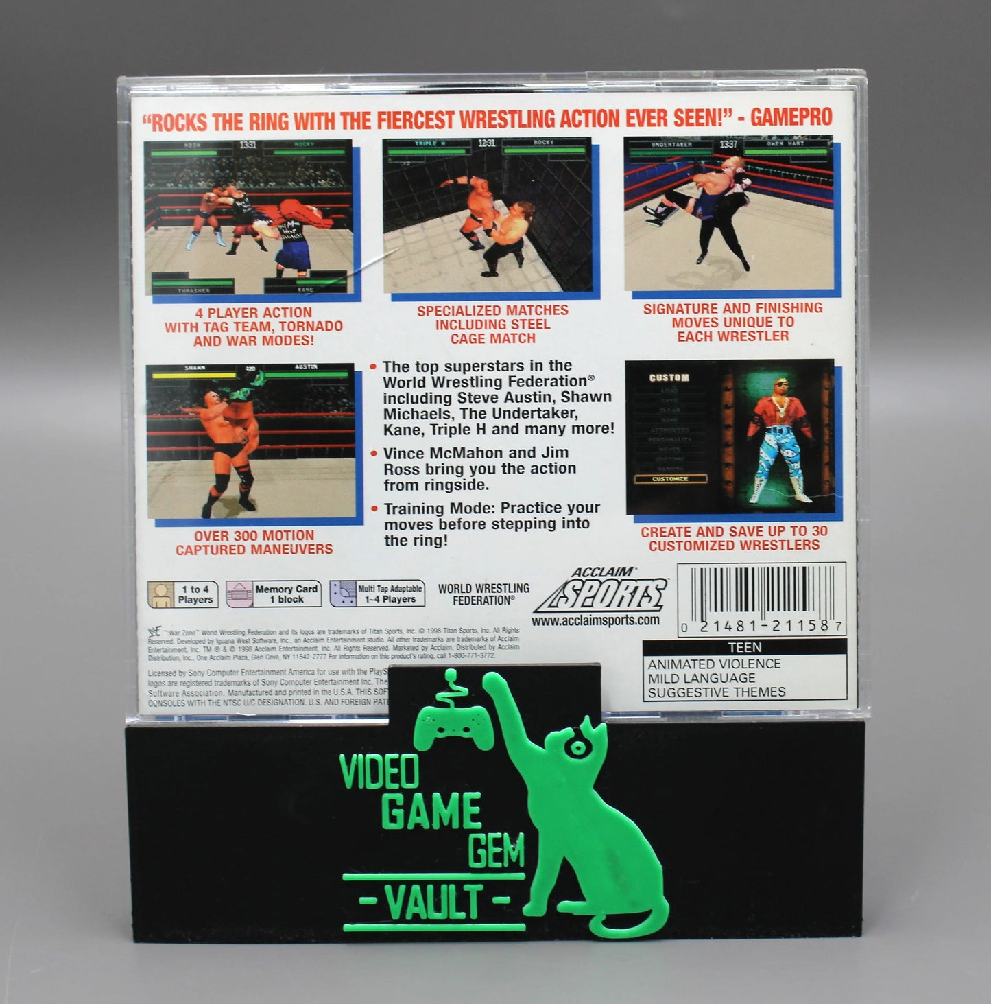 WWF War Zone (Sony PlayStation 1, PS1, 1998) Black Label - Video Game ...